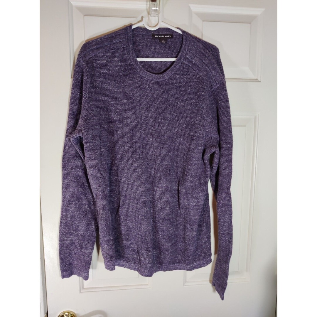 Michael Kors Purple Crewneck Sweaters for Men Mercari