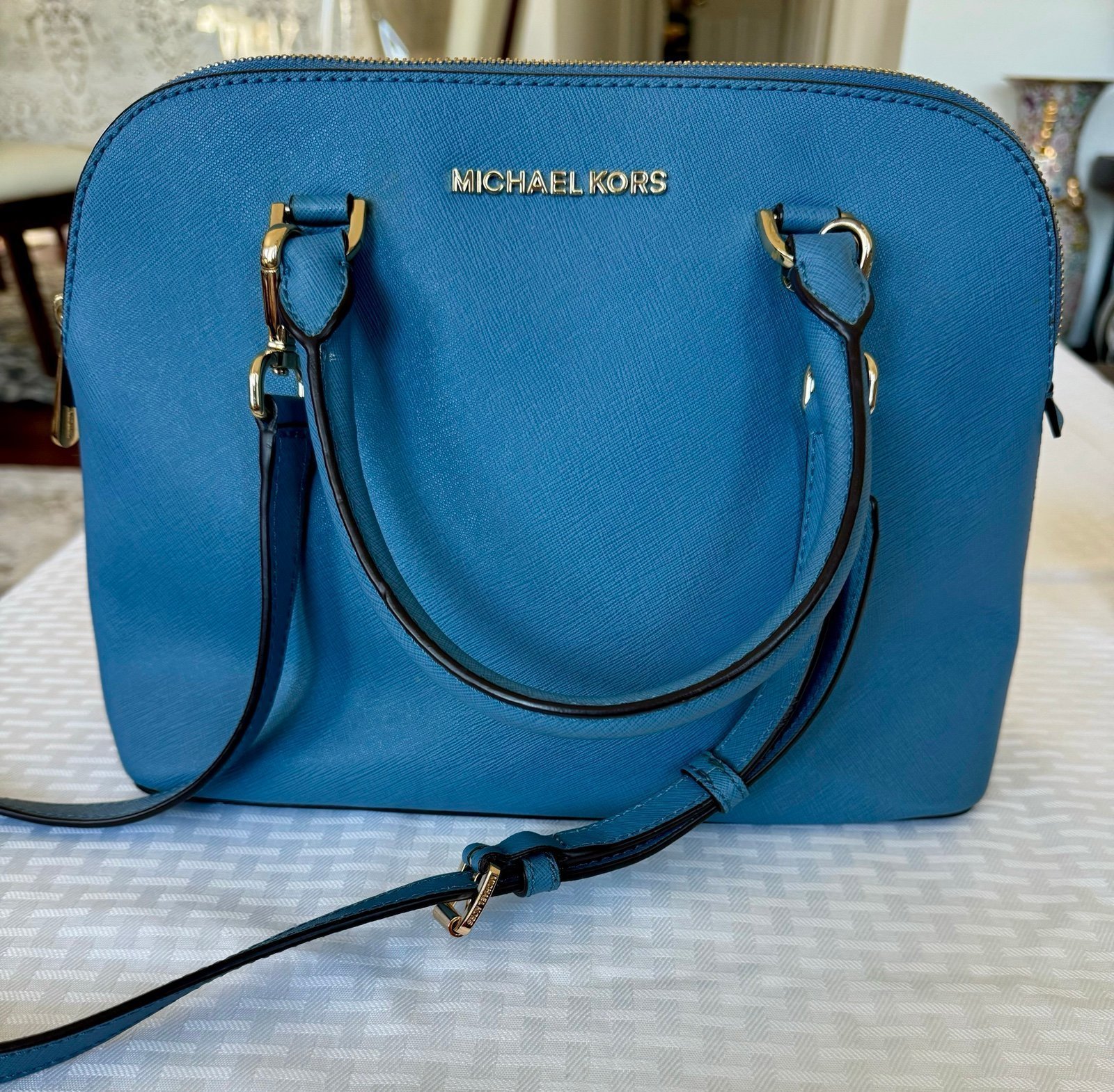 Michael Kors Two Way Satchel In Blue NEW Shoulder Bags
