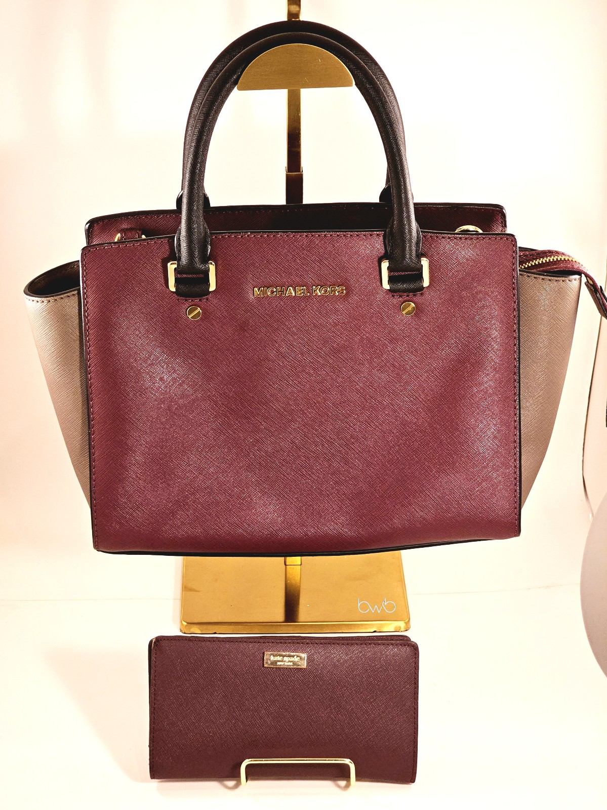 Michael Kors Selma Colorblock with Kate Spade Wallet Tote Bags