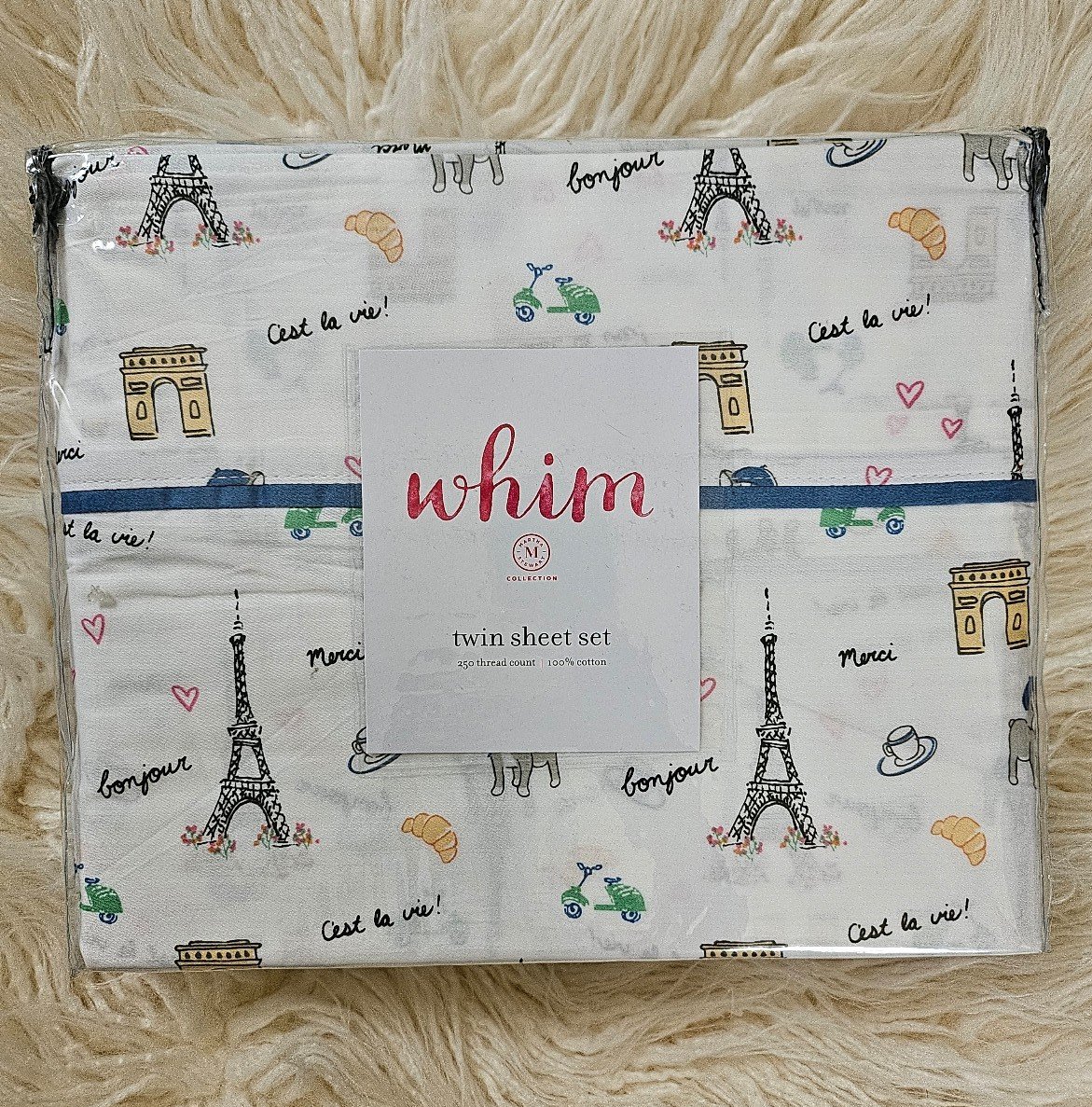 Whim by Martha Stewart Twin Sheet Set Paris Bedding