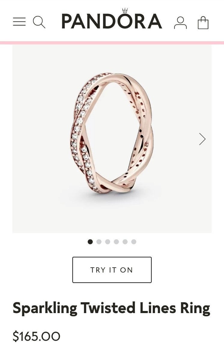 Pandora twisted lines ring store