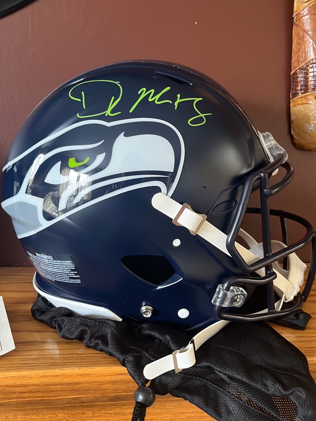 Seattle Seahawks Full size nfl helmet signed by DK Metcalf NFL