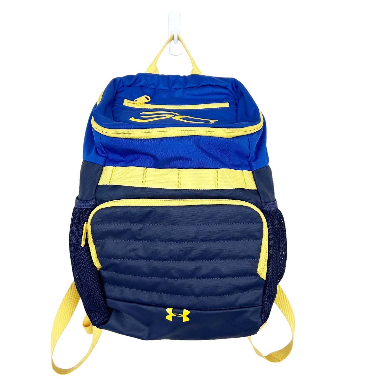 Blue and yellow under armour backpack store