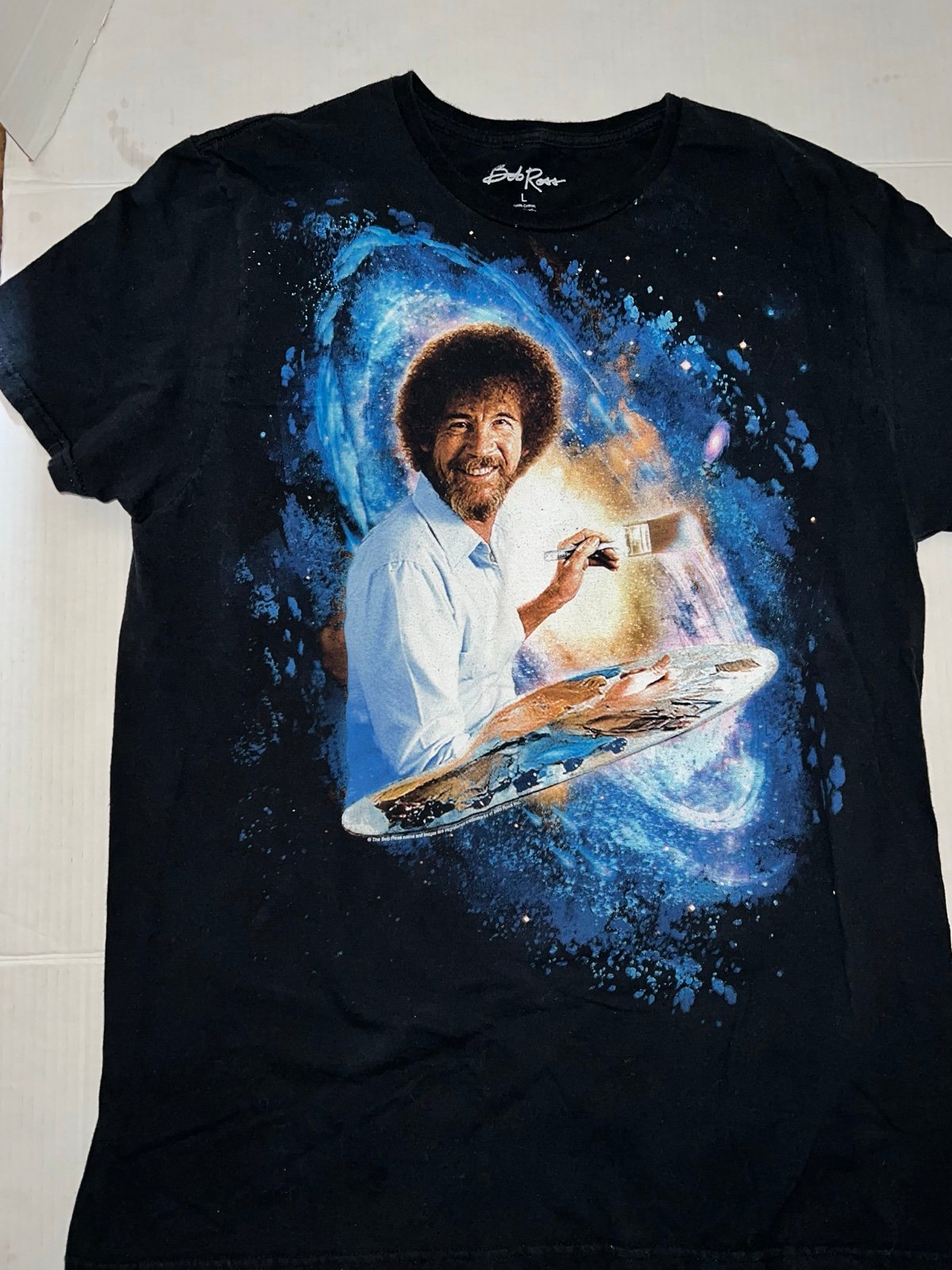 Bob Ross T Shirt Size Large Painting Space T Shirt Happy Little Trees Painter Mercari