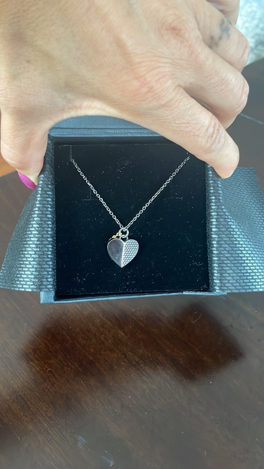 Movado black heart necklace store