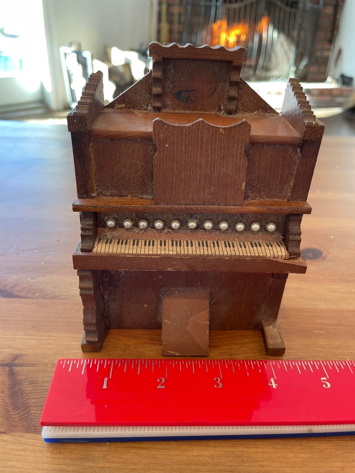 Shackman Vintage Miniature Dollhouse Piano Organ Music Box