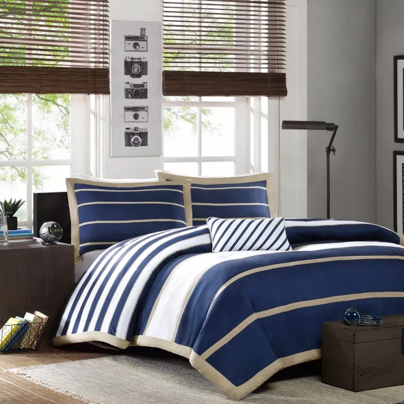 Target MI ZONE Blue Cody Duvet Cover Set size full Queen Comforter Sets