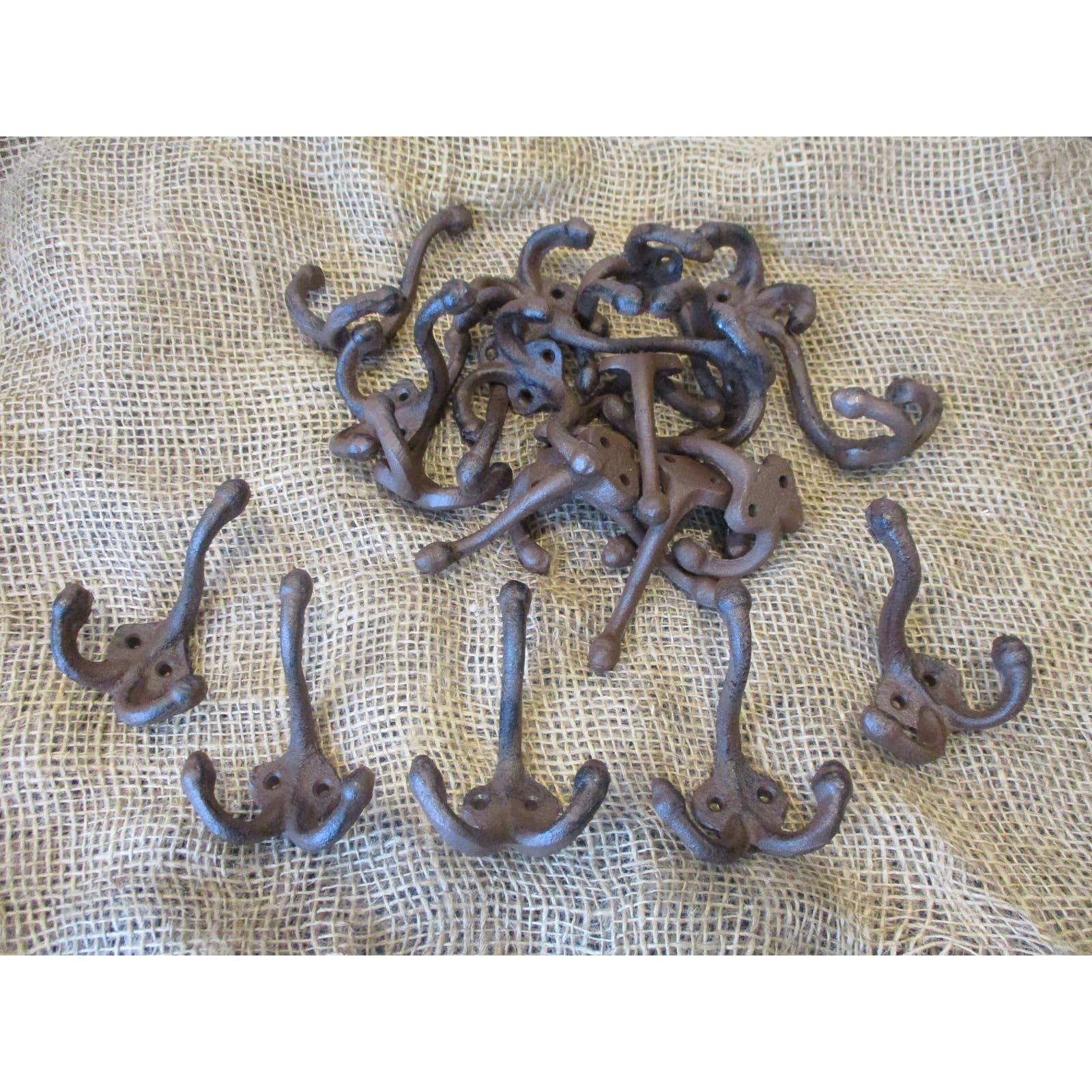 25 Rustic Cast Iron Hooks Double Hooks Wall Mounted Hook Hall Tree Entryway Other Furniture Hardware Parts